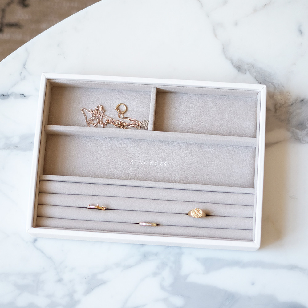 Stackers Classic Ring & Bracelet Jewellery Box Layer - White | Howards ...