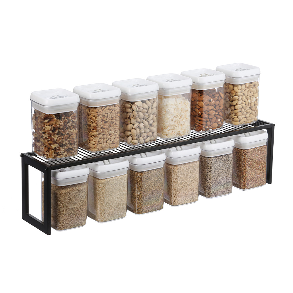 WilliamsWare Shallow Stackable Bamboo Kitchen Shelf 70cm Wide - Black ...