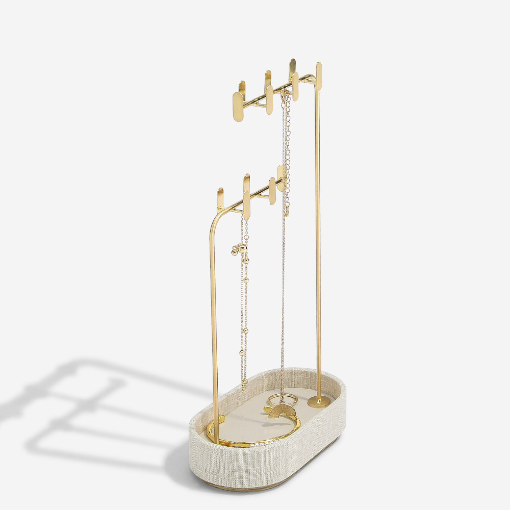 Stackers Multi-Hook Jewellery Stand - Oatmeal/Linen | Howards Storage World