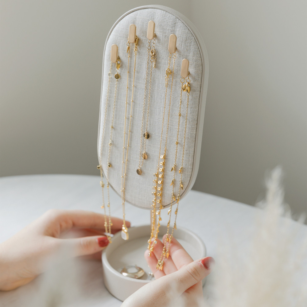 Stackers Tilted Necklace Display Stand - Oatmeal/Linen | Howards ...