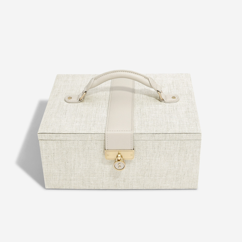 Stackers Classic Luxury Jewellery Box with Lid - Oatmeal/Linen ...