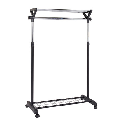 Howards Extendable Garment Rack With Top Shelf | Howards Storage World