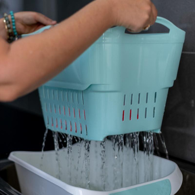 Strucket Straining Bucket 19L - Aqua | Howards Storage World