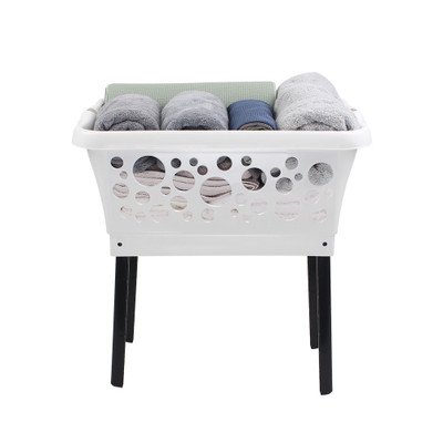 White Magic Laundry Basket with Legs | Howards Storage World