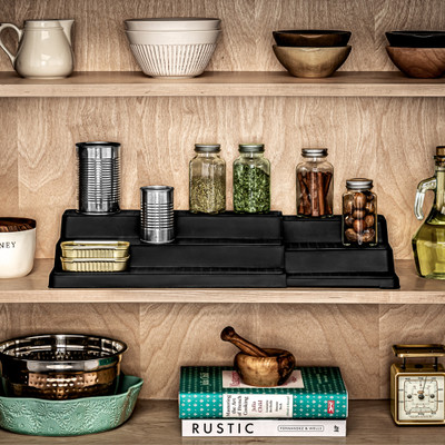 madesmart Carbon 3 Tier Expandable Shelf Organiser | Howards Storage World