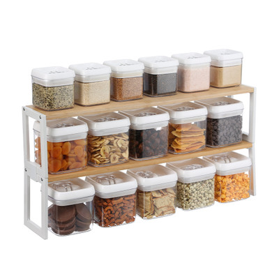 WilliamsWare Shallow Stackable Bamboo Kitchen Shelf 70cm Wide - White ...