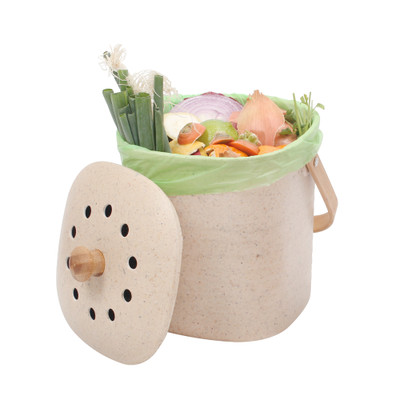 White Magic Eco Basics Compost Bin 4L - Pebble | Howards Storage World