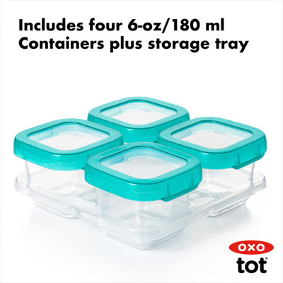 OXO Tot Baby Blocks Freezer Food Storage Containers 180ml - 4 Pack | Howards Storage World