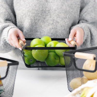 Kate's Kitchen Rectangular Mesh Basket Small - Black | Howards Storage ...