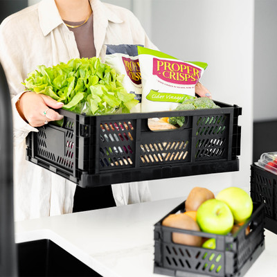 Collapsible & Stackable Storage Basket Large - 1 Pack | Howards Storage ...