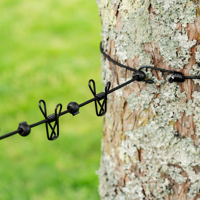 12 Peg PVC Coated Steel and Elastic Portable Clothesline 3m - Black ...