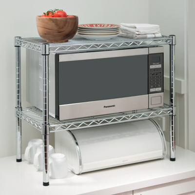 easy-build Microwave Bench Stand Kit - Silver | Howards Storage World