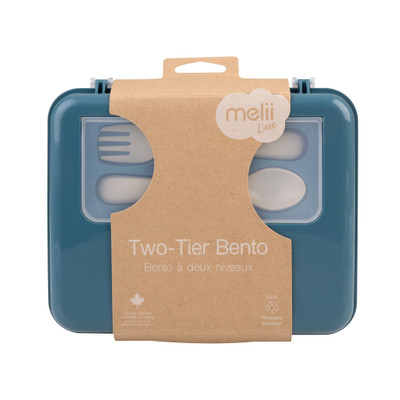 Melii Luxe 2-Tier Bento Box - Blue | Howards Storage World