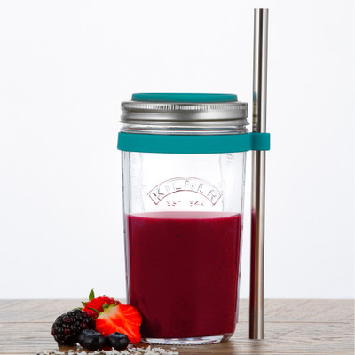 Kilner Glass Smoothie Making Set with Straw - 500ml | Howards Storage World
