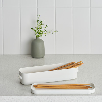 SmartStore Compact Storage Box Slim - White | Howards Storage World