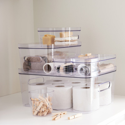 SmartStore Compact Storage Box Slim - Clear | Howards Storage World