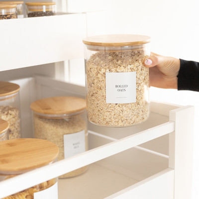 Glass Jar 2L with Bamboo Lid - Round | Howards Storage World