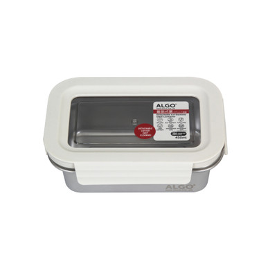 Algo Stainless Steel Rectangle Container with Detachable Lid - 450ml ...