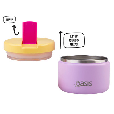 Oasis Stainless Steel Insulated Kids Food Flask 300ml - Bubblegum Pink ...