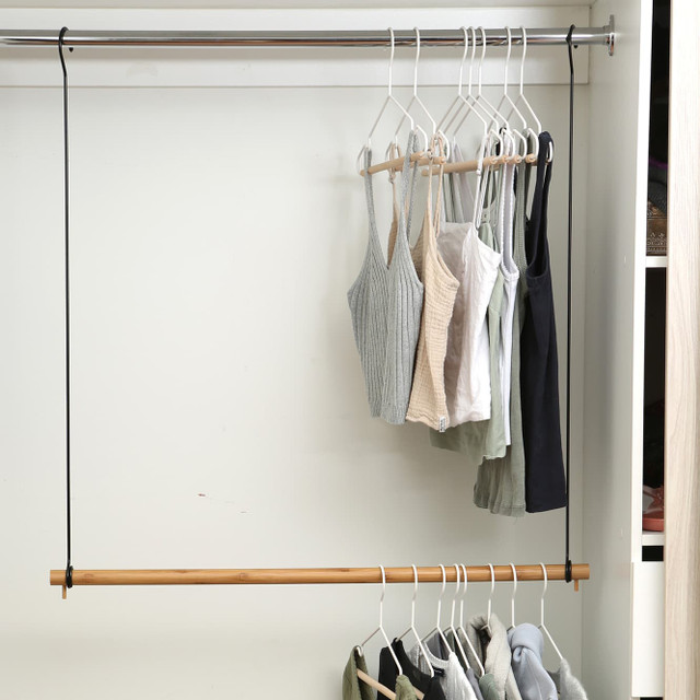 WilliamsWare Wardrobe Double Hang Clothes Rail - Bamboo | Howards ...
