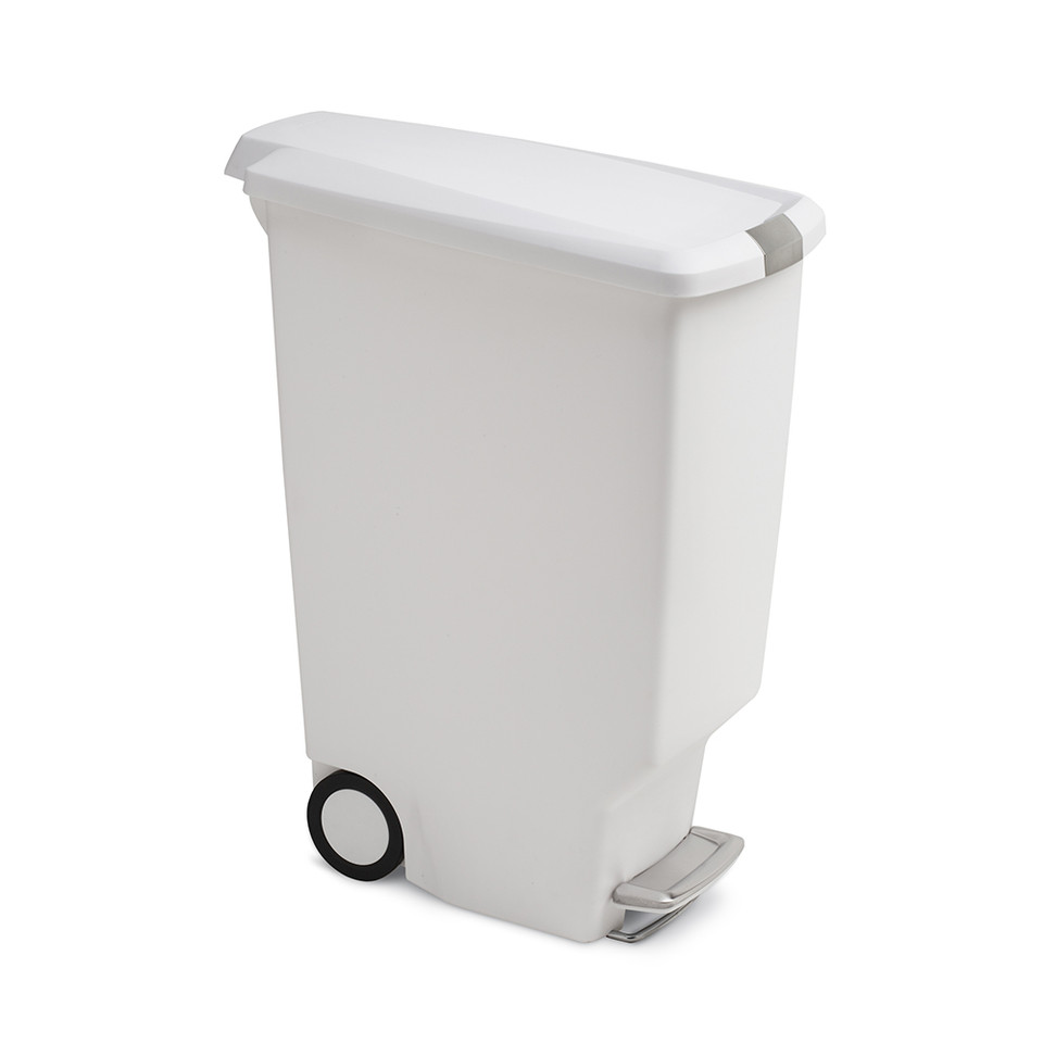 simplehuman 40L Slim Plastic Step Rubbish Bin - White | Howards Storage ...