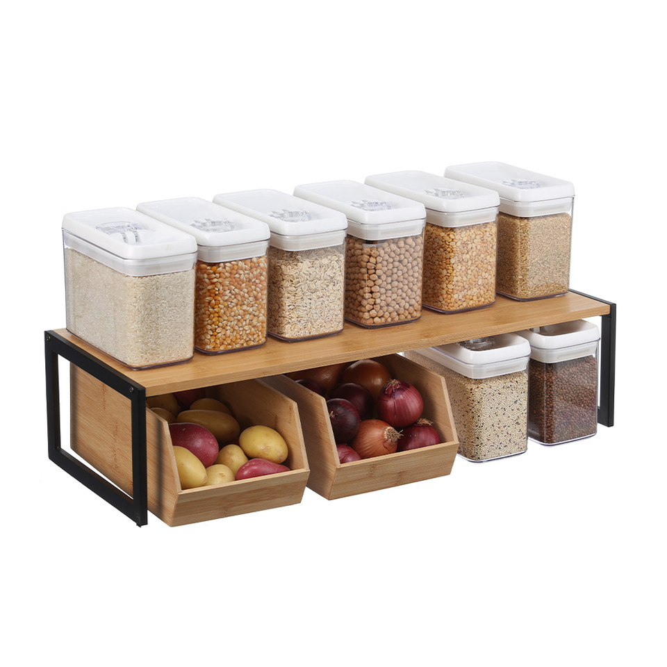 WilliamsWare Deep Stackable Kitchen Shelf 70cm Wide - Black | Howards ...