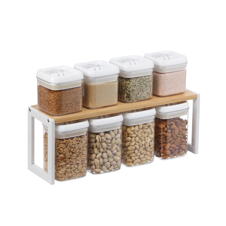 WilliamsWare Shallow Stackable Bamboo Kitchen Shelf 45cm Wide - White ...