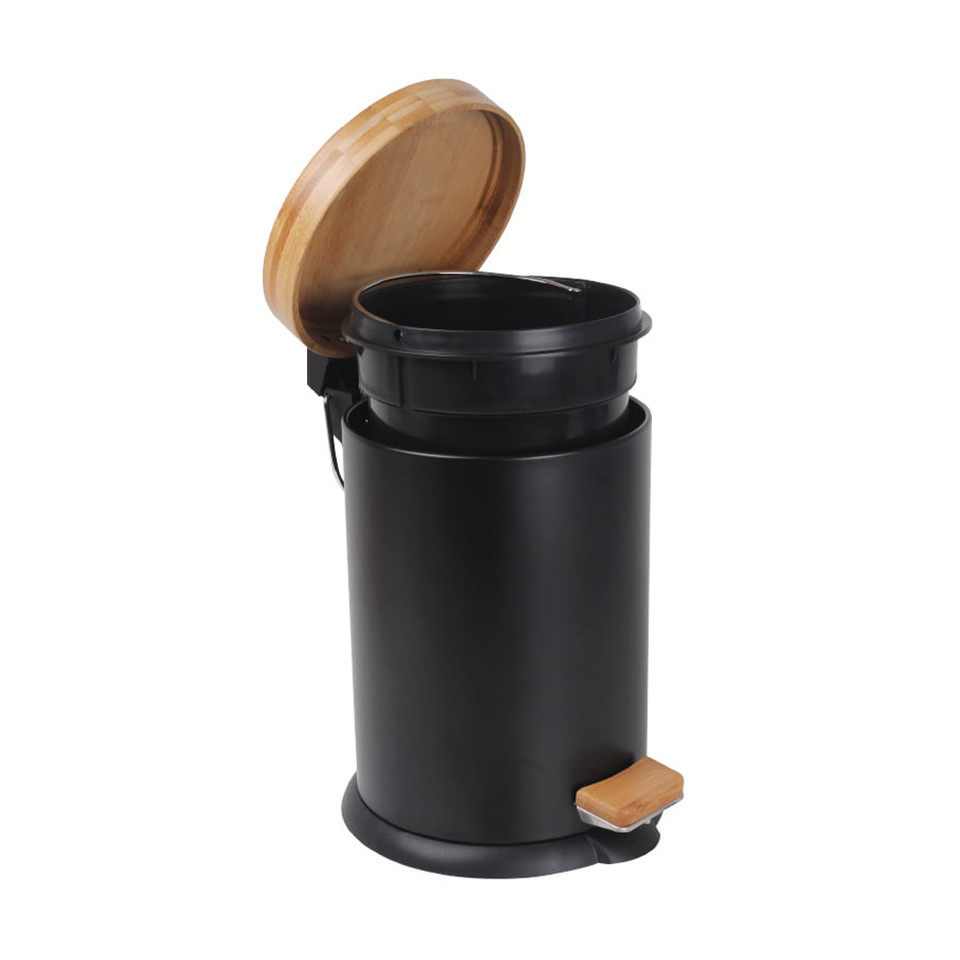 White Magic Eco Basics Rubbish Bin 3L - Black | Howards Storage World