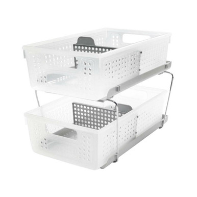 madesmart Two-Tier Storage Basket Organiser with Dividers | Howards ...
