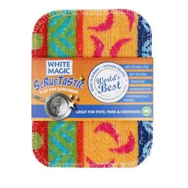 White Magic Scrubtastic Flat Pot Scrubber | Howards Storage World