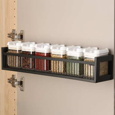 WilliamsWare Wall Mounted Spice Rack Large - Black | Howards Storage World