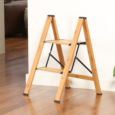 WilliamsWare Aluminium Wood-Look 2 Step Ladder | Howards Storage World