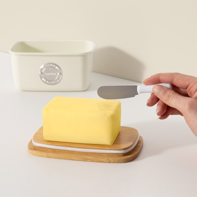 Typhoon Butter Dish - Cream | Howards Storage World