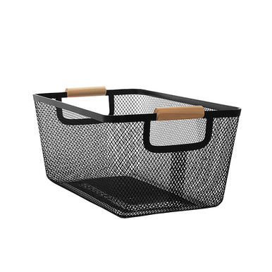 Kate's Kitchen Rectangular Mesh Basket Large - Black | Howards Storage ...