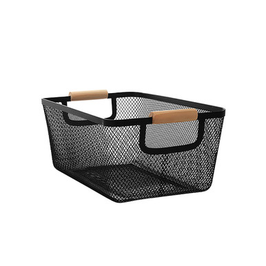 Kate's Kitchen Rectangular Mesh Basket Medium - Black | Howards Storage ...