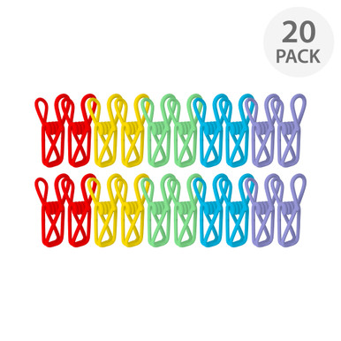 PVC Coated Steel Colourful Laundry Clothesline Pegs - 20 Pack | Howards ...