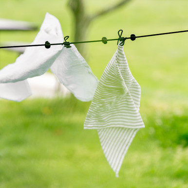 12 Peg PVC Coated Steel and Elastic Portable Clothesline 3m - Black ...