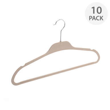 Eco Straw Fibre Space Saving Flat Clothes Hanger 10 Pack - Cream ...