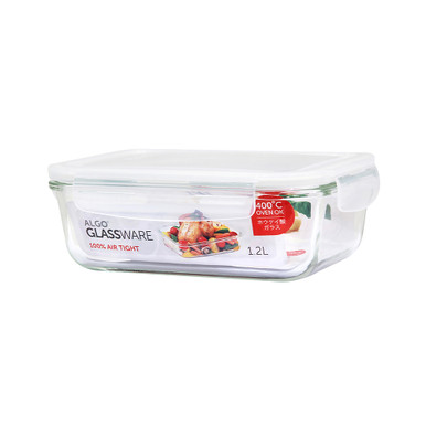 Algo Glass Rectangular Container - 1.2L | Howards Storage World