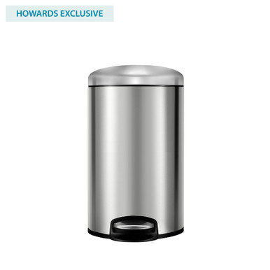 EKO Maggey Step Bin 12L - Silver | Howards Storage World