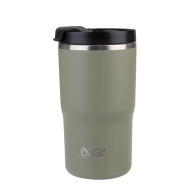 Oasis Stainless Steel Insulated Travel Mug 480ml - Olive Green | Howards Storage World