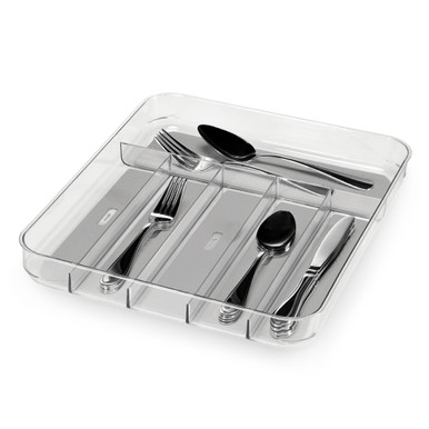 madesmart 6 Compartment Cutlery Tray - Clear | Howards Storage World