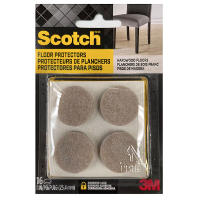 Scotch Furniture Round Felt Pads - 16 Pack | Howards Storage World