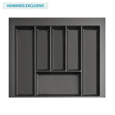Howards 6 Compartment Cutlery Tray 55cm - Dark Grey | Howards Storage World