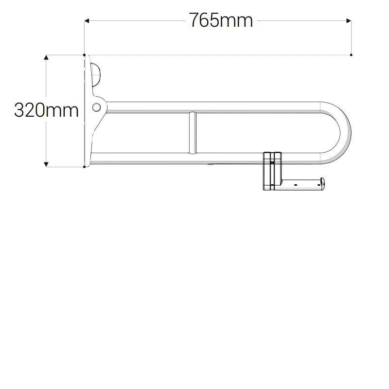 AKW 1800 Series - Blue Folding Support Grab Rail -(765mm Length)