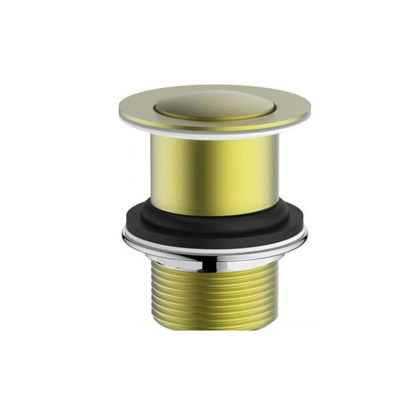 Brushed Brass - Unslotted Click Clack Basin Waste