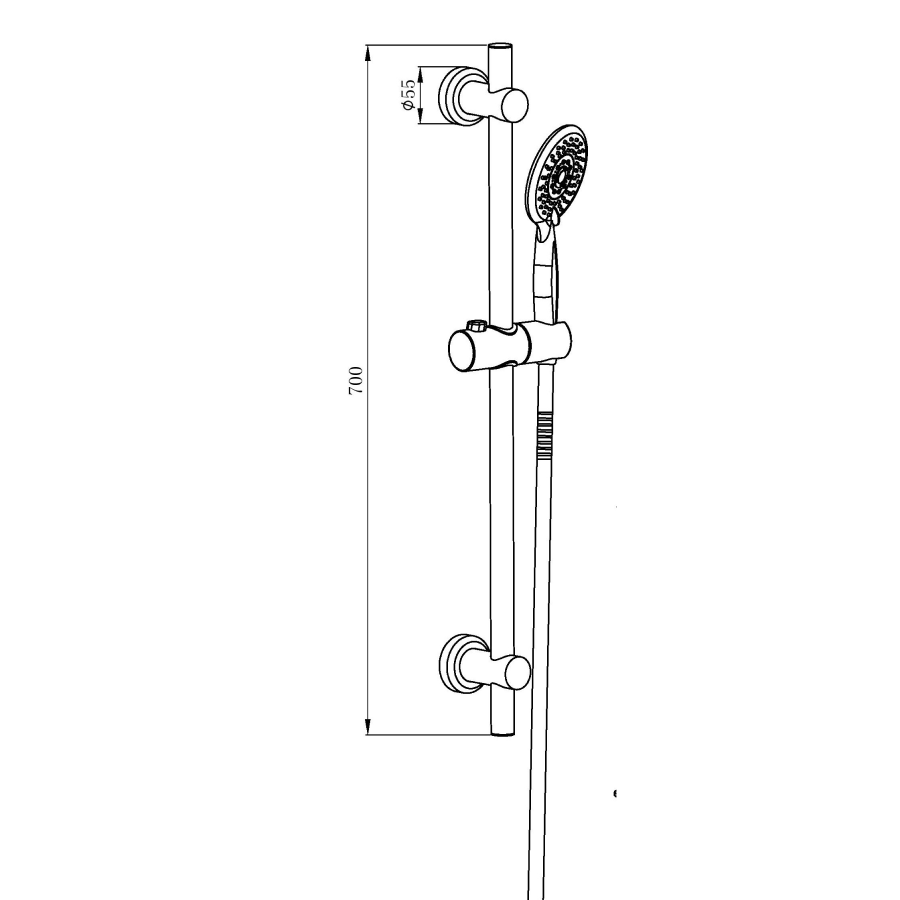 Retro Fit Riser 3 Function Shower Kit- Chrome
