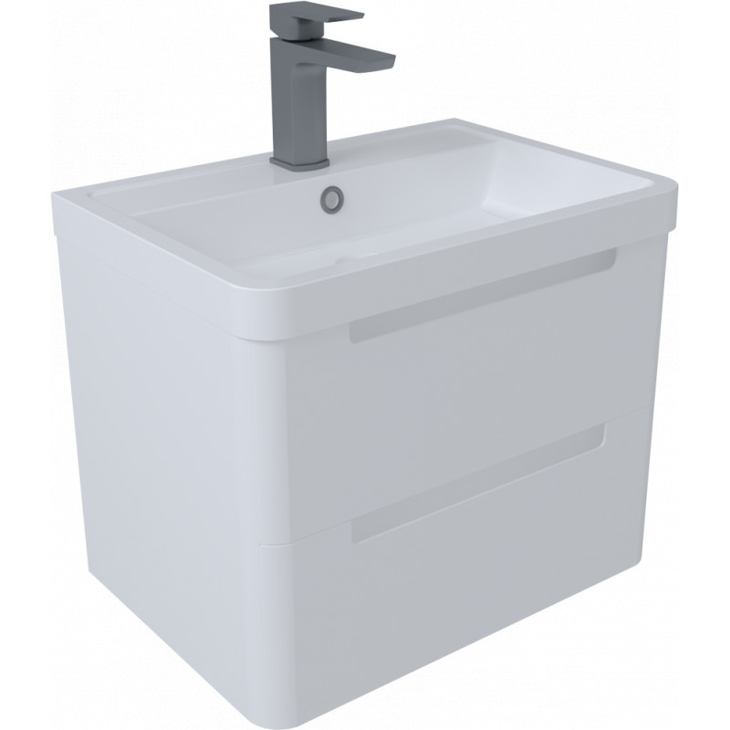 White Gloss - Monza Vanity & Basin Wall Hung - 500mm