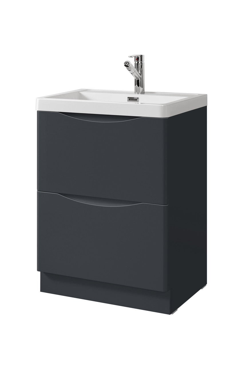 Shadow Grey - Naples Smile Two Drawer - Floor Standing - 600mm