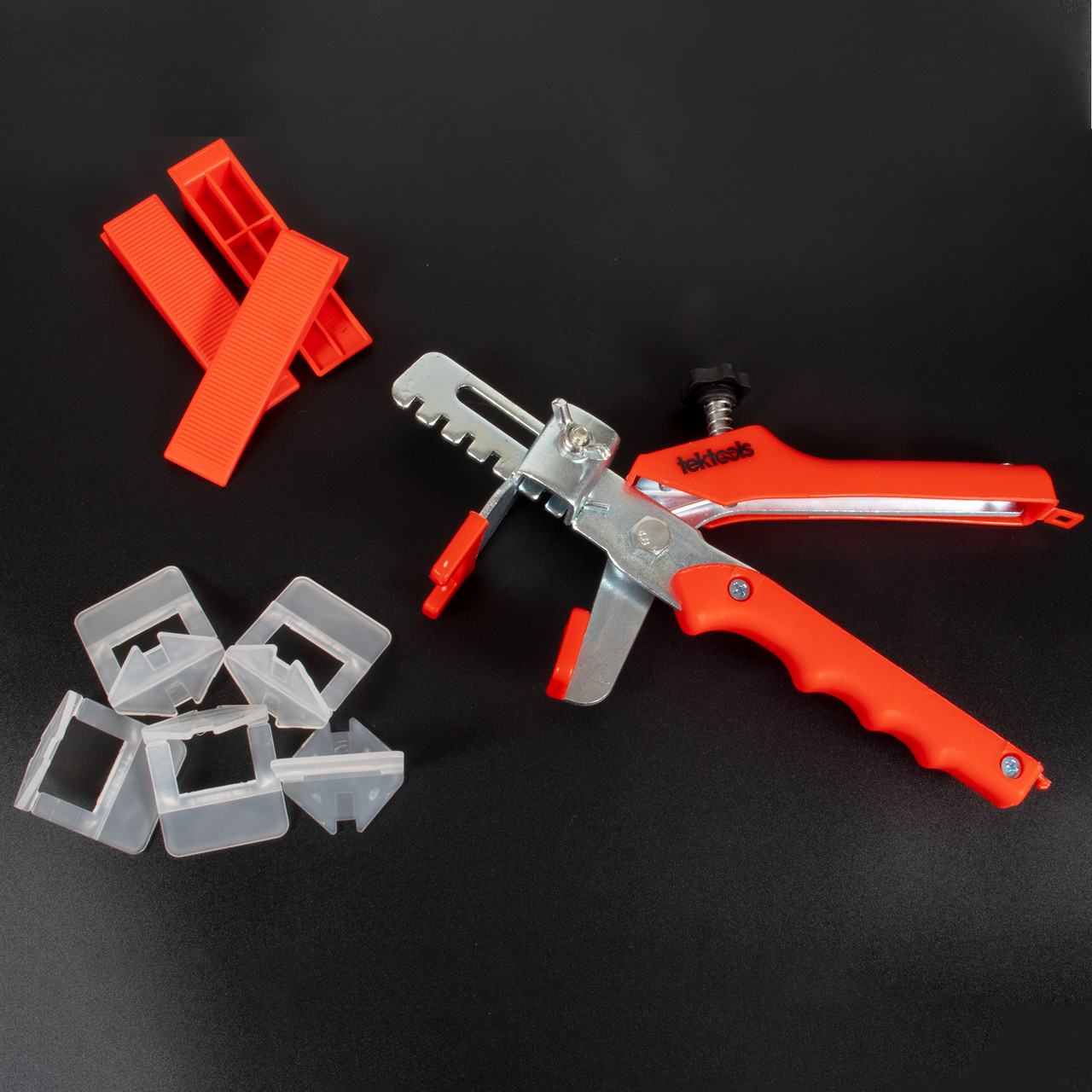TekTools Tile Levelling System (Spacer Clips, Reusable Wedges, Pliers and a TekTools Drawstring ...